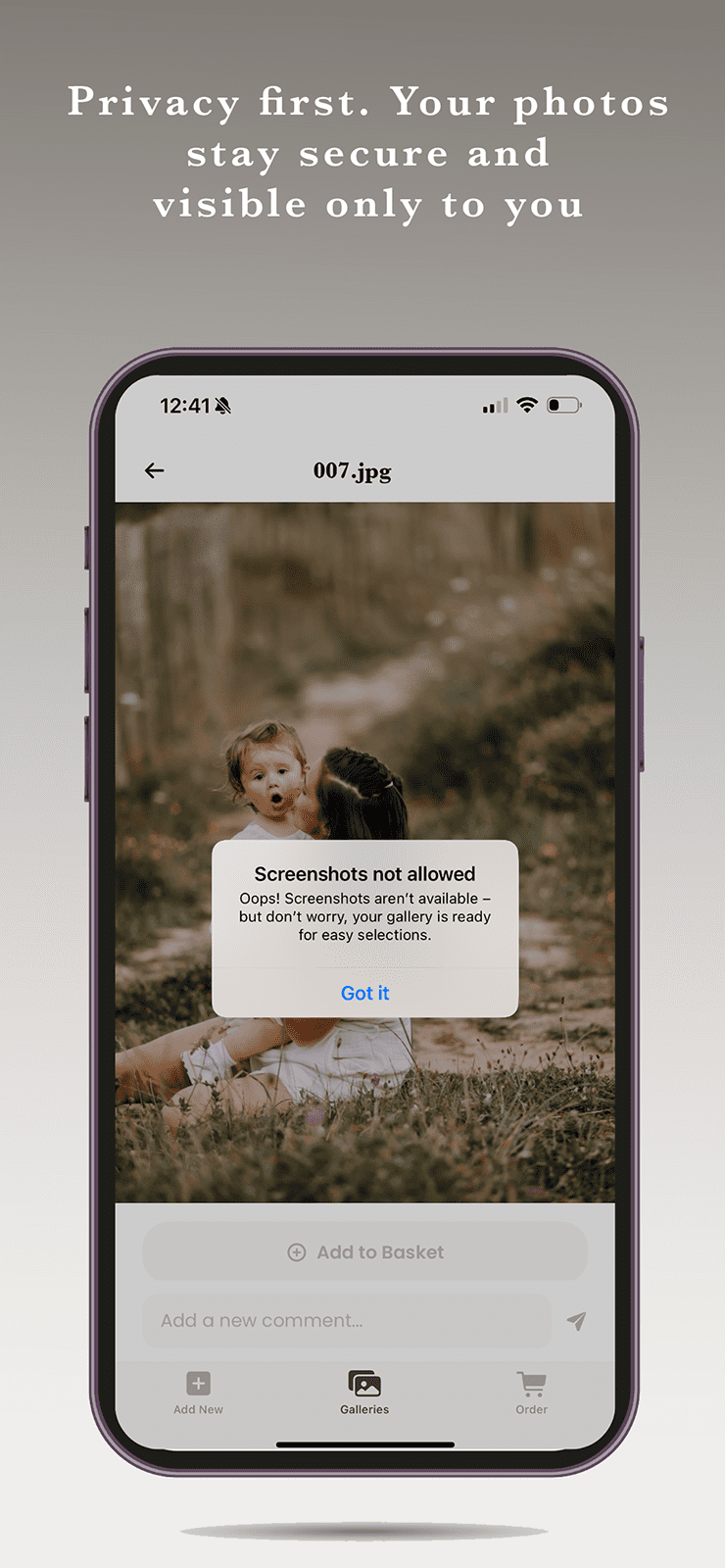 Safe Frame for Photographers | Secure Client Galleries App